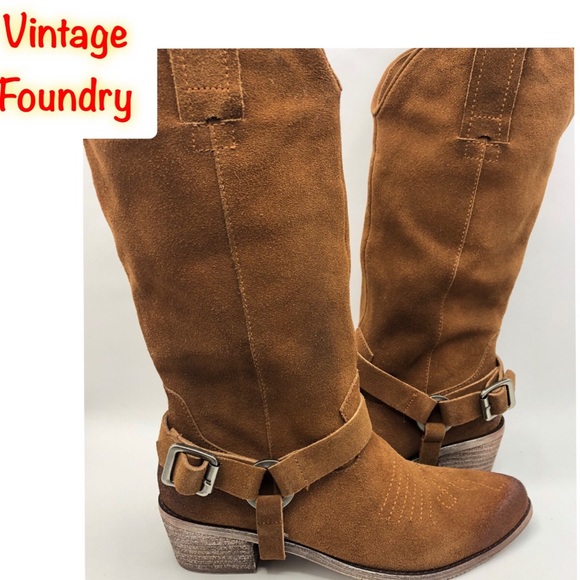 Vintage Foundry | Shoes | Vintage Foundry Co Knee Hi Western Suede ...